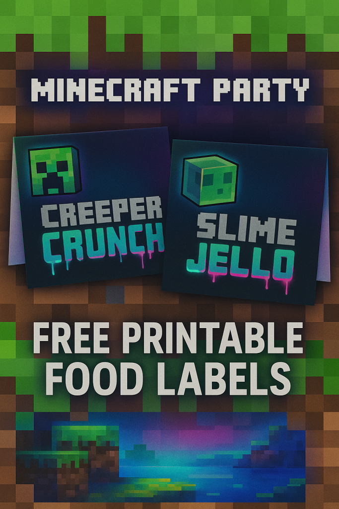 Level Up Your Party with These Free Minecraft-Themed Food Labels ...