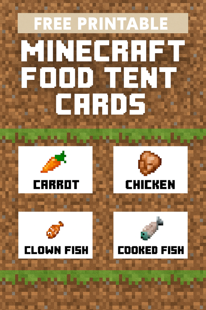 Free Minecraft Food Tent Cards – Perfect for Your Next Pixel Party ...